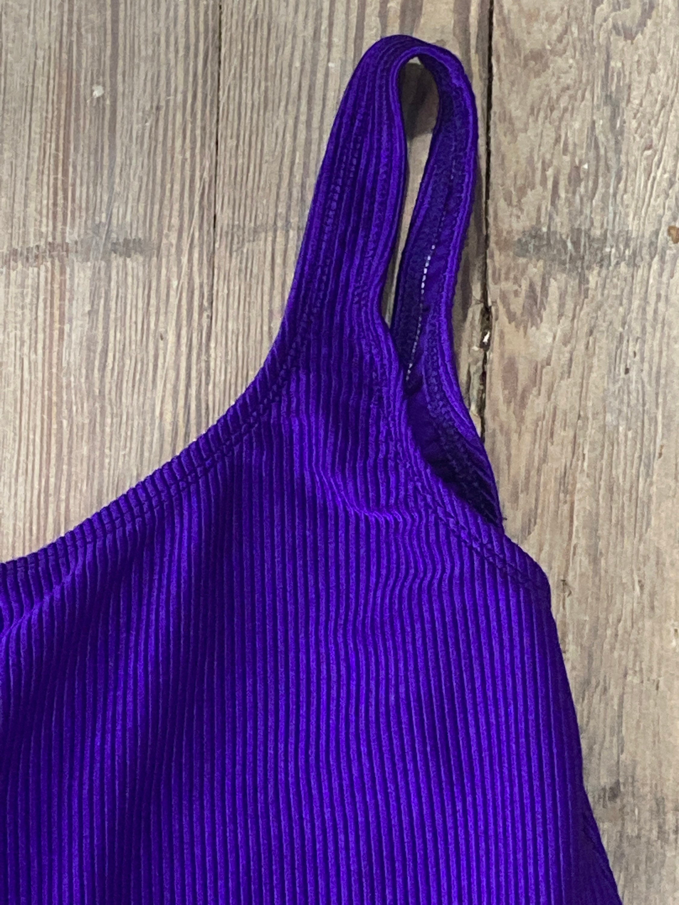 Purple Ribbed Bathing Suit - Etsy