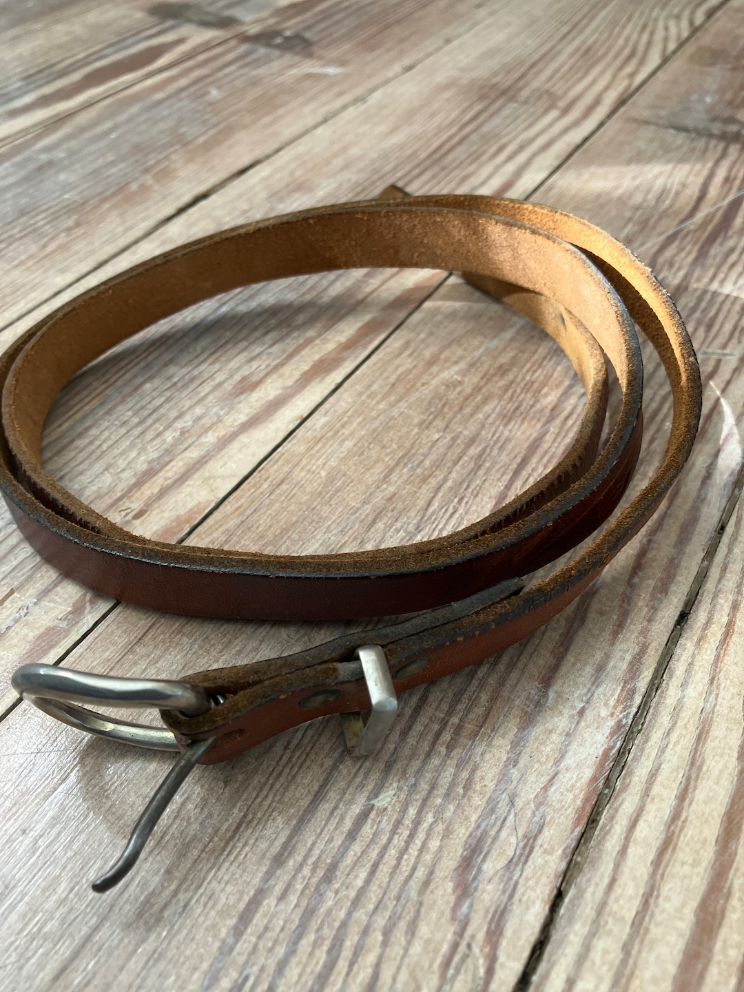 Vintage Leather Belt Embossed Flowers - Etsy