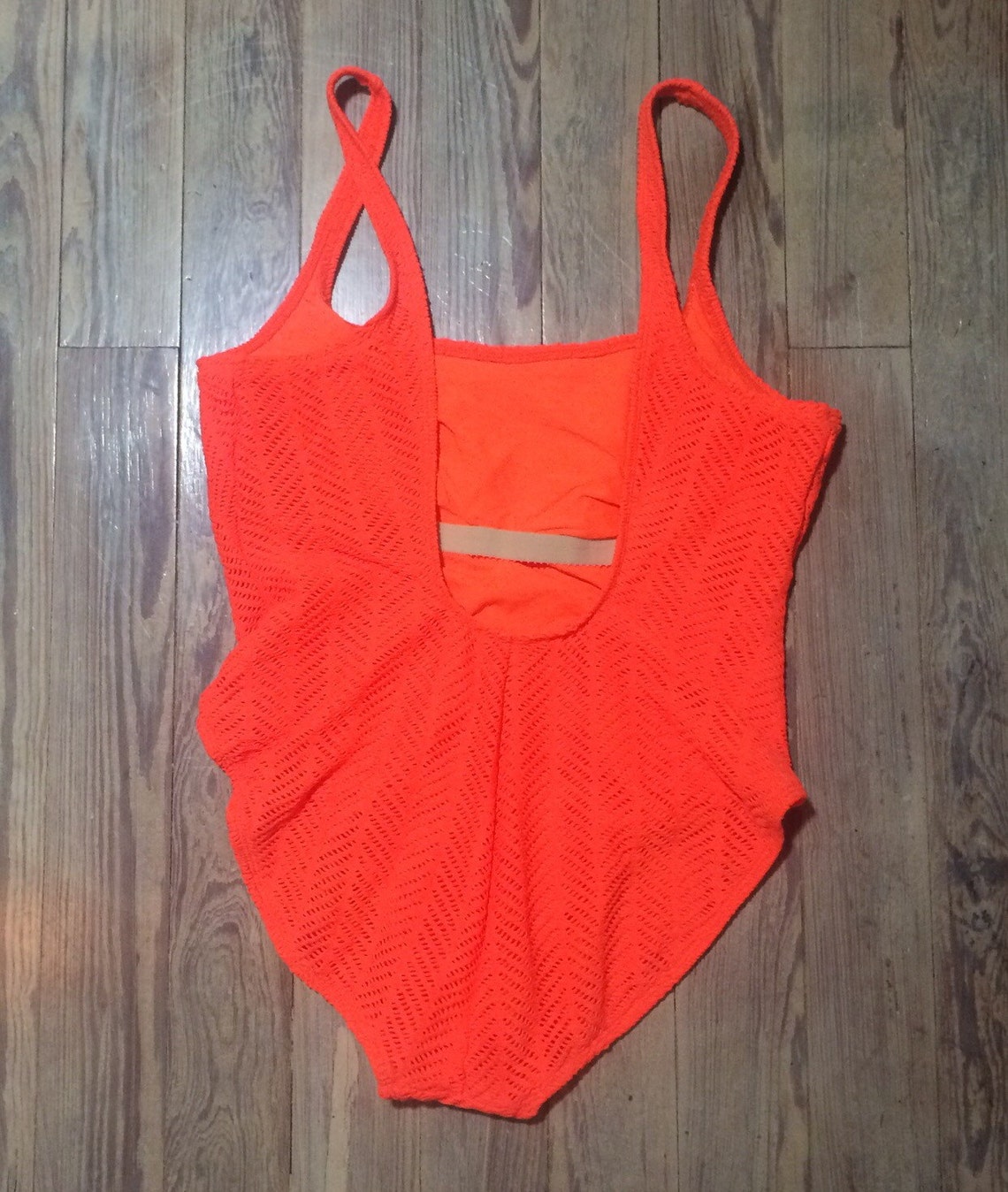 Bright Orange Perforated/ Die Cut One Piece Bathing Suit - Etsy Sweden