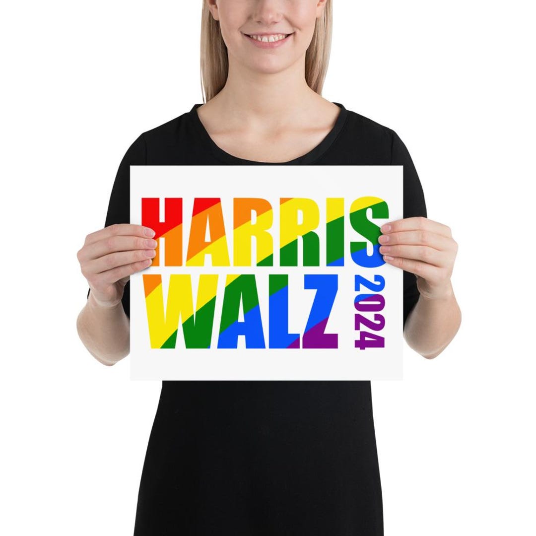 Harris Walz 2024 Rainbow Pride Poster - Etsy