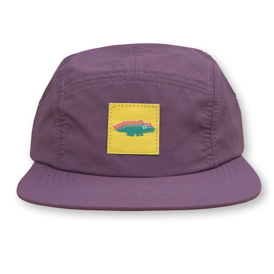 King Gizzard Five Panel Hat / Ube Nylon With Yellow Coolant Gator Patch ...