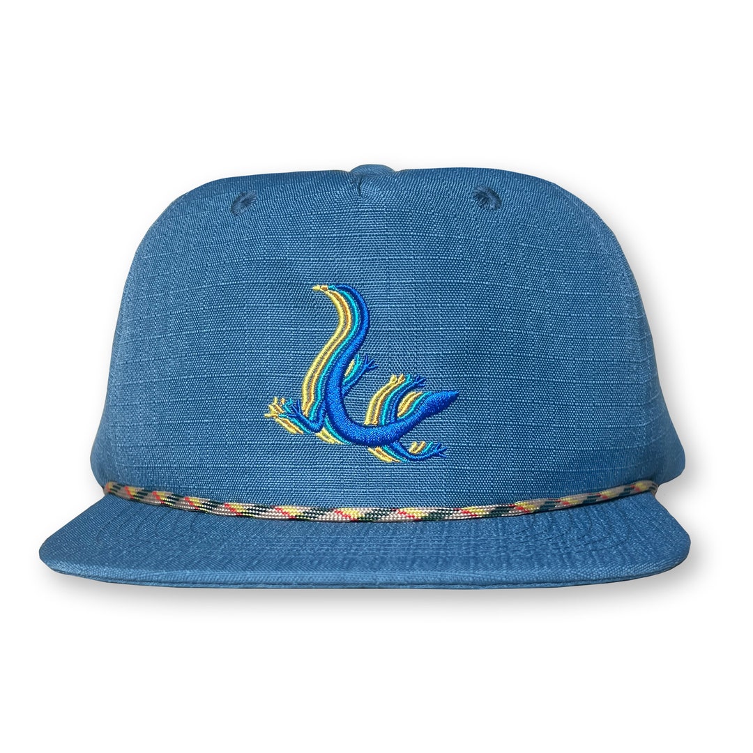 Lizard Rope Hat / Azurite Ripstop Nylon With Gorgana Lizard - Etsy