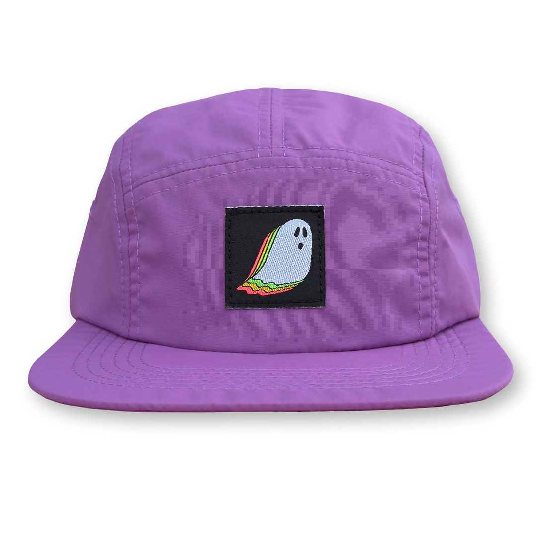 Ghost Five Panel Hat / Barney Nylon With Chalkboard Ghost Patch - Etsy