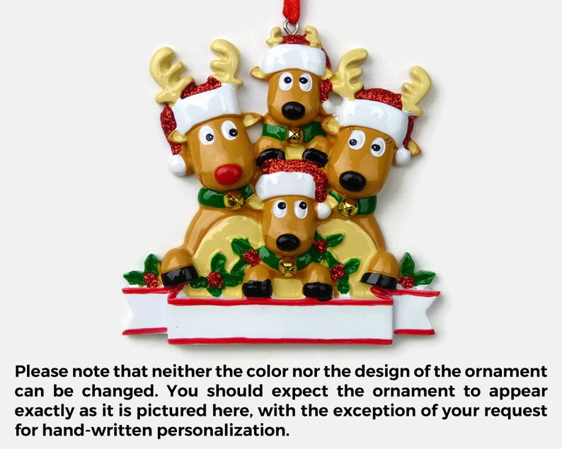 4 Reindeer Family Personalized Ornament Rudolph Family of | Etsy