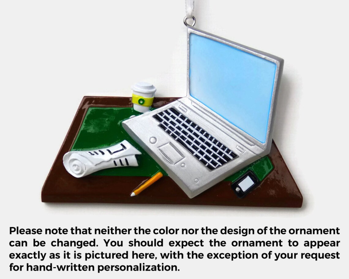 Laptop Computer Personalized Ornament Desk Office New | Etsy