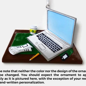 Laptop Computer Personalized Ornament - Desk - Office - New Job - Hand ...