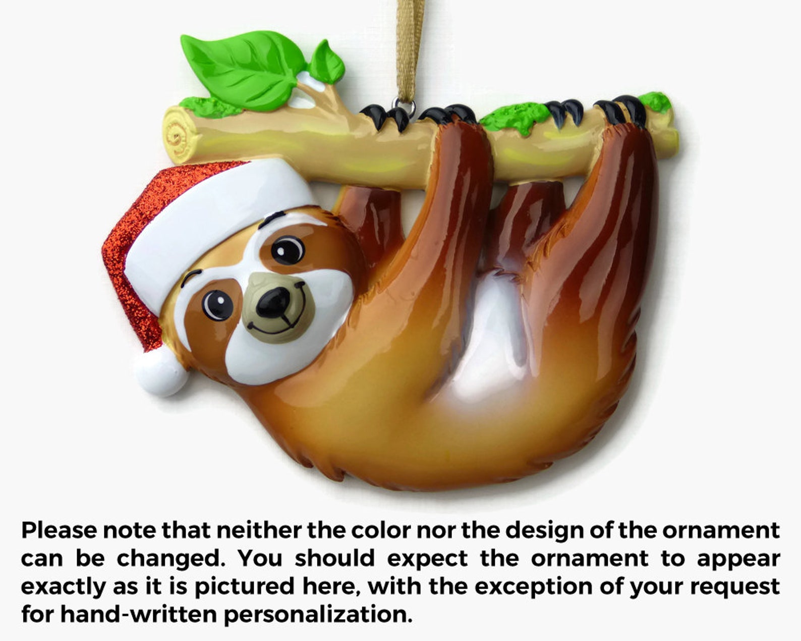Sloth Personalized Ornament - Adorable Animal - Critter Christmas ...
