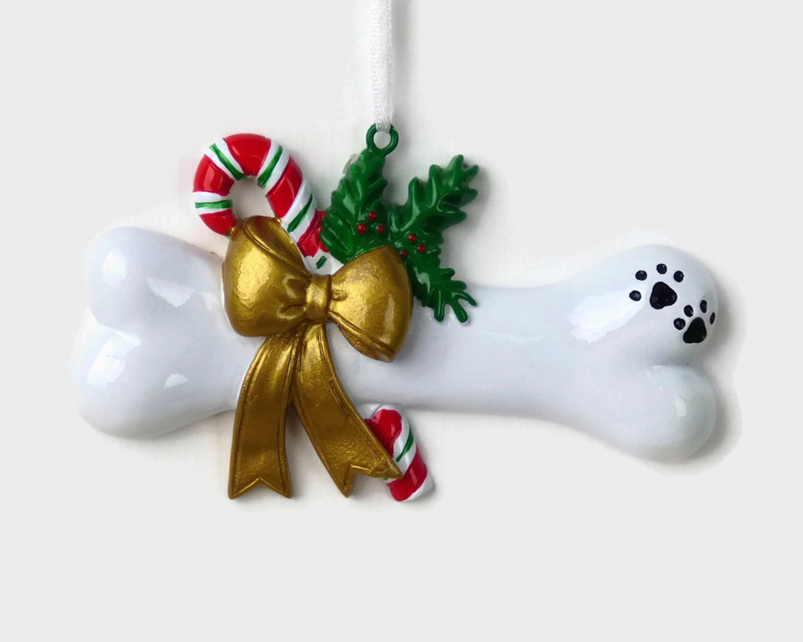 Dog Bone Personalized Ornament - Hand Personalized Christmas Ornament ...