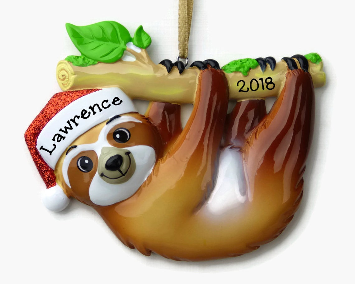 Sloth Personalized Ornament Adorable Animal Critter - Etsy