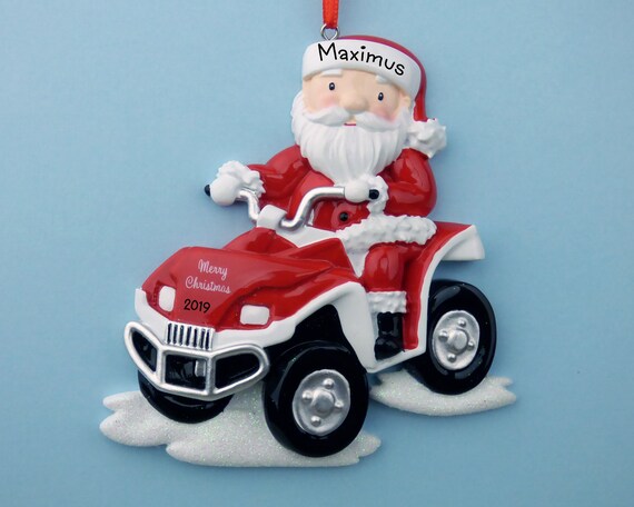 Santa on an ATV Ornament Personalized 4 Wheeler Ornament | Etsy