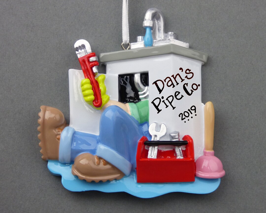 Plumber Personalized Ornament - Christmas Gift for Handyman - Plunger ...