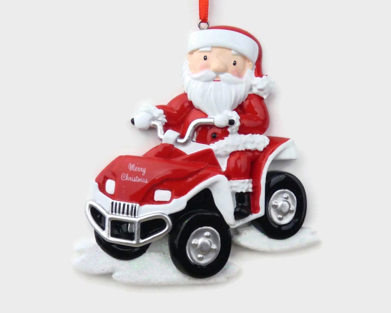 Santa on an ATV Ornament - Personalized 4 Wheeler Ornament - Quad ...