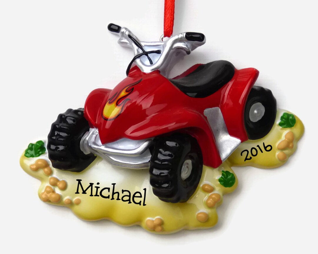 4 Wheeler Personalized Ornament Quad ATV Hand Personalized Christmas ...
