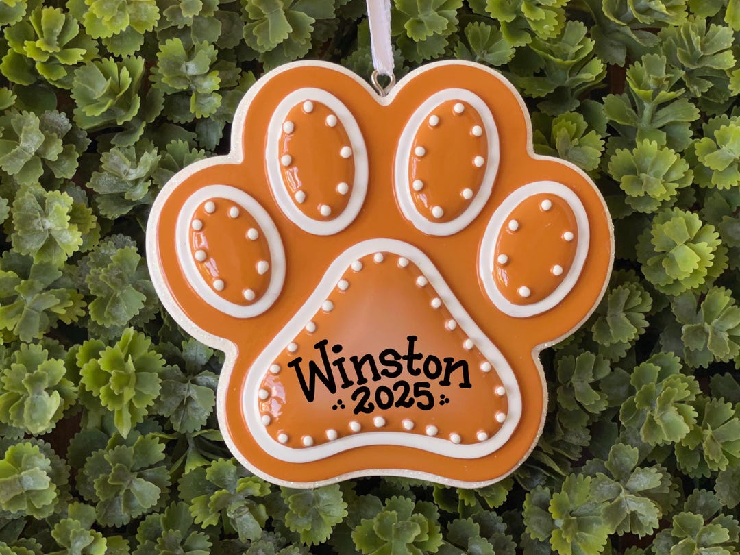 Gingerbread Paw Print Personalized Ornament • Personalized Christmas ...