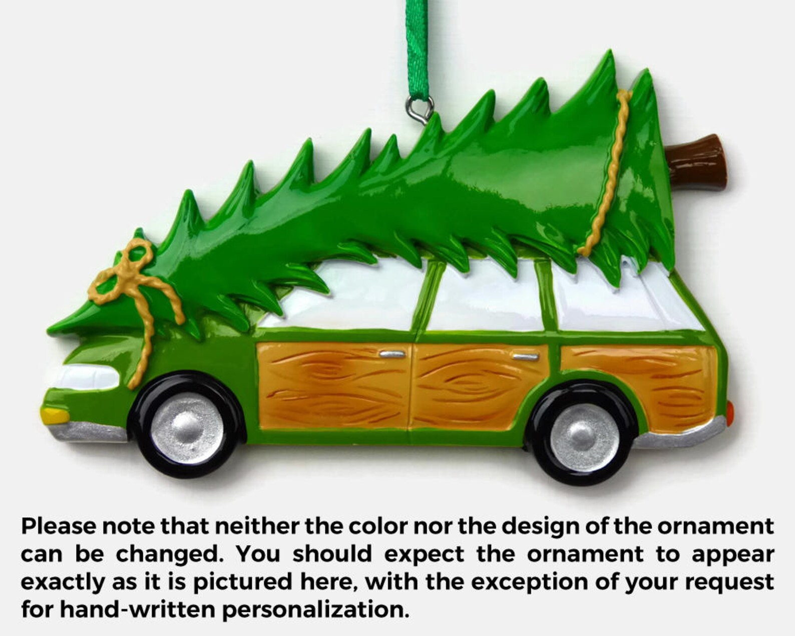 Green Station Wagon Hauling a Christmas Tree Woody Wagon - Etsy