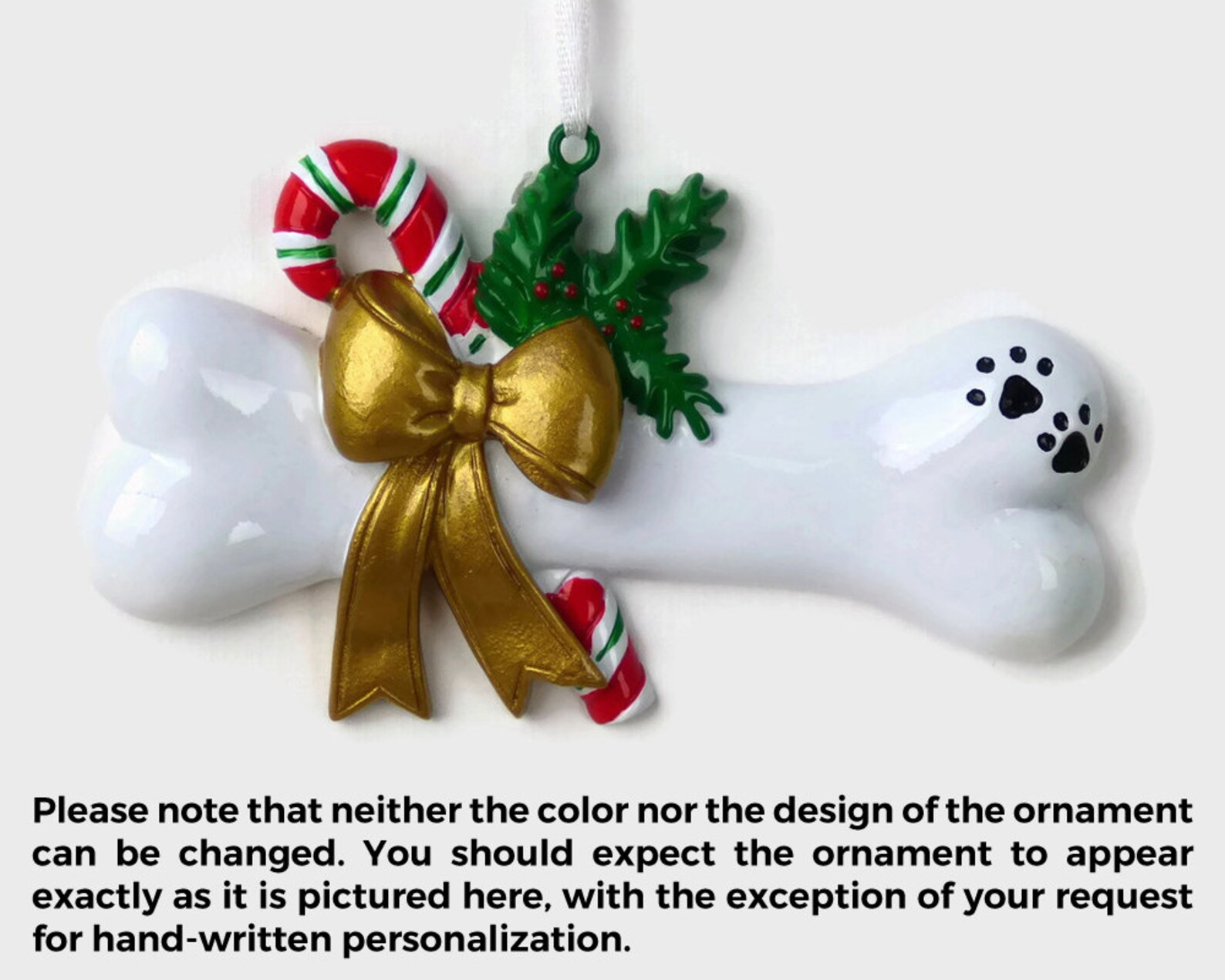 Dog Bone Personalized Ornament - Hand Personalized Christmas Ornament ...