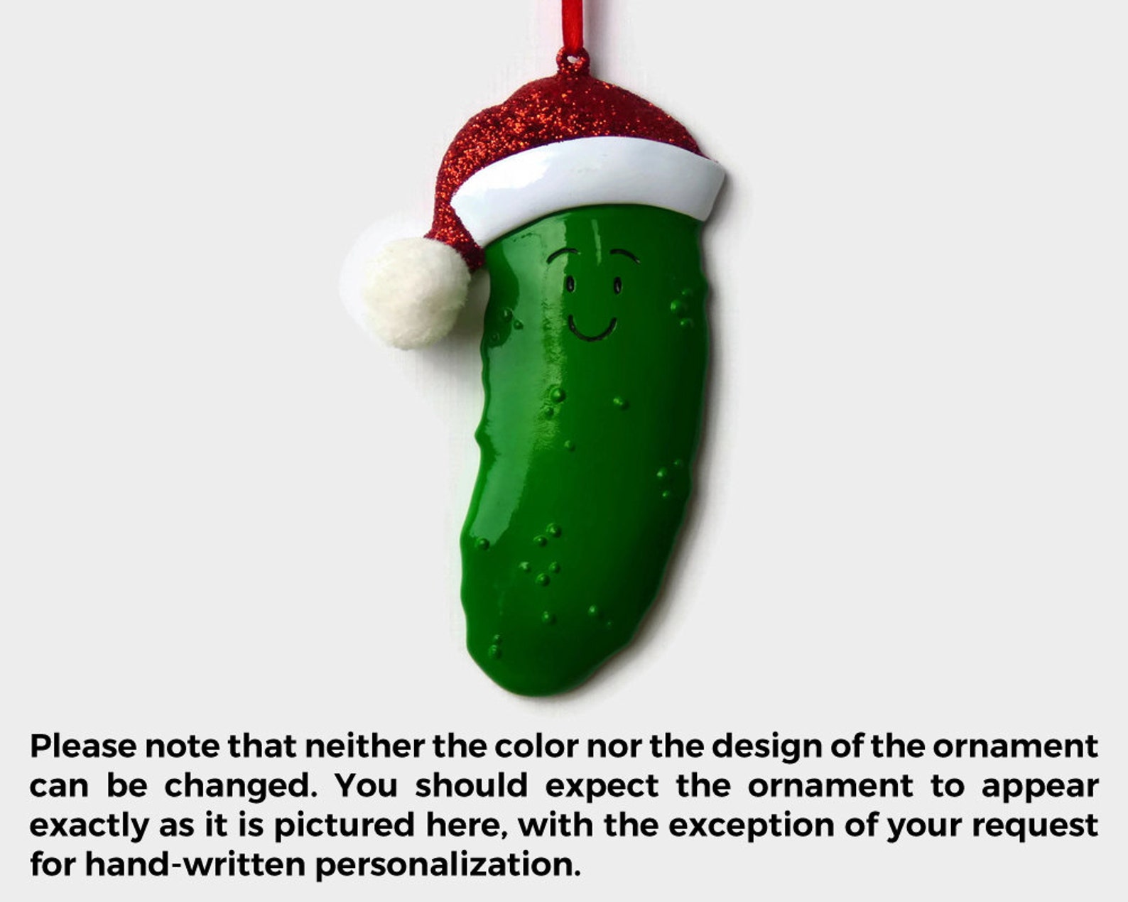 Happy Pickle in a Santa Hat Personalized Ornament Christmas | Etsy