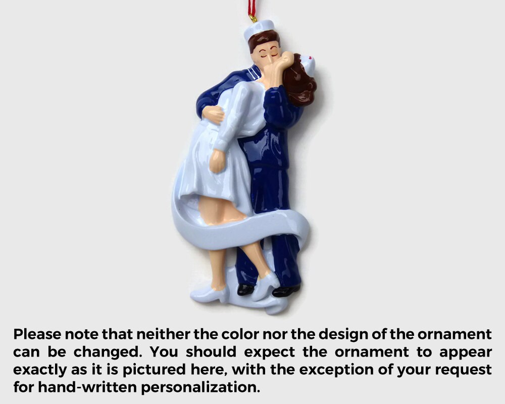 V-J Day Kissing Couple Personalized Ornament Sailor and - Etsy