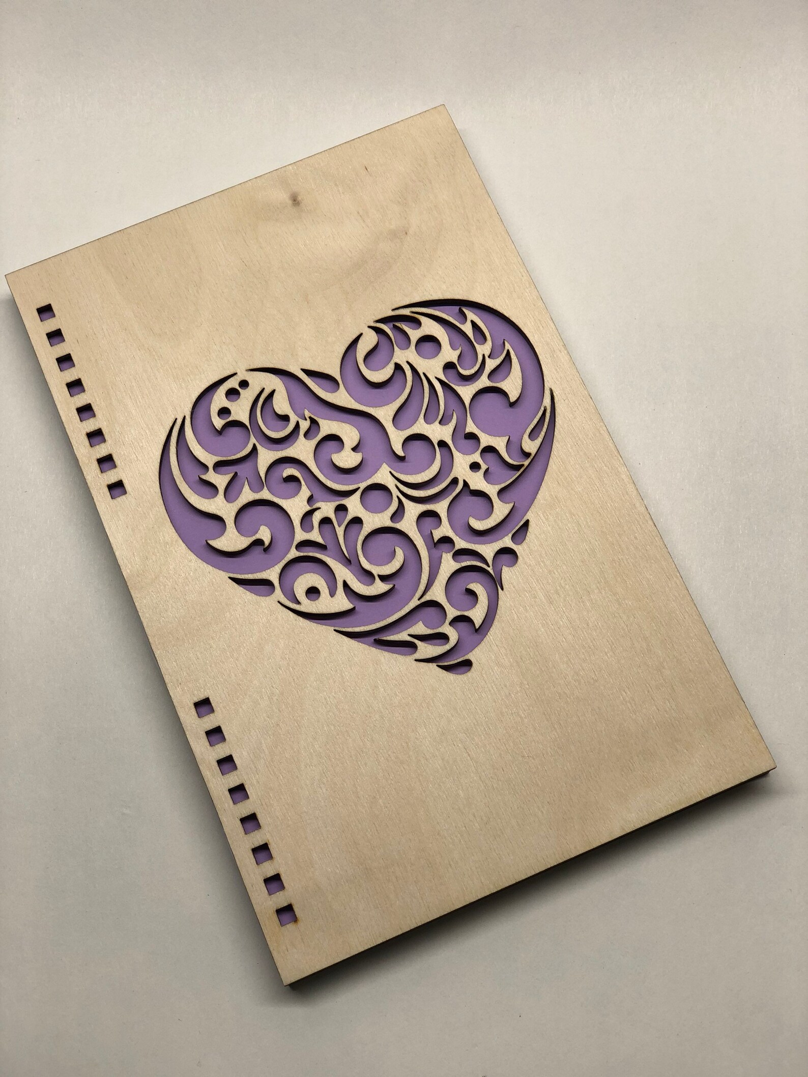 Heart Wood Cover Notebook Laser Cut Personalized - Etsy