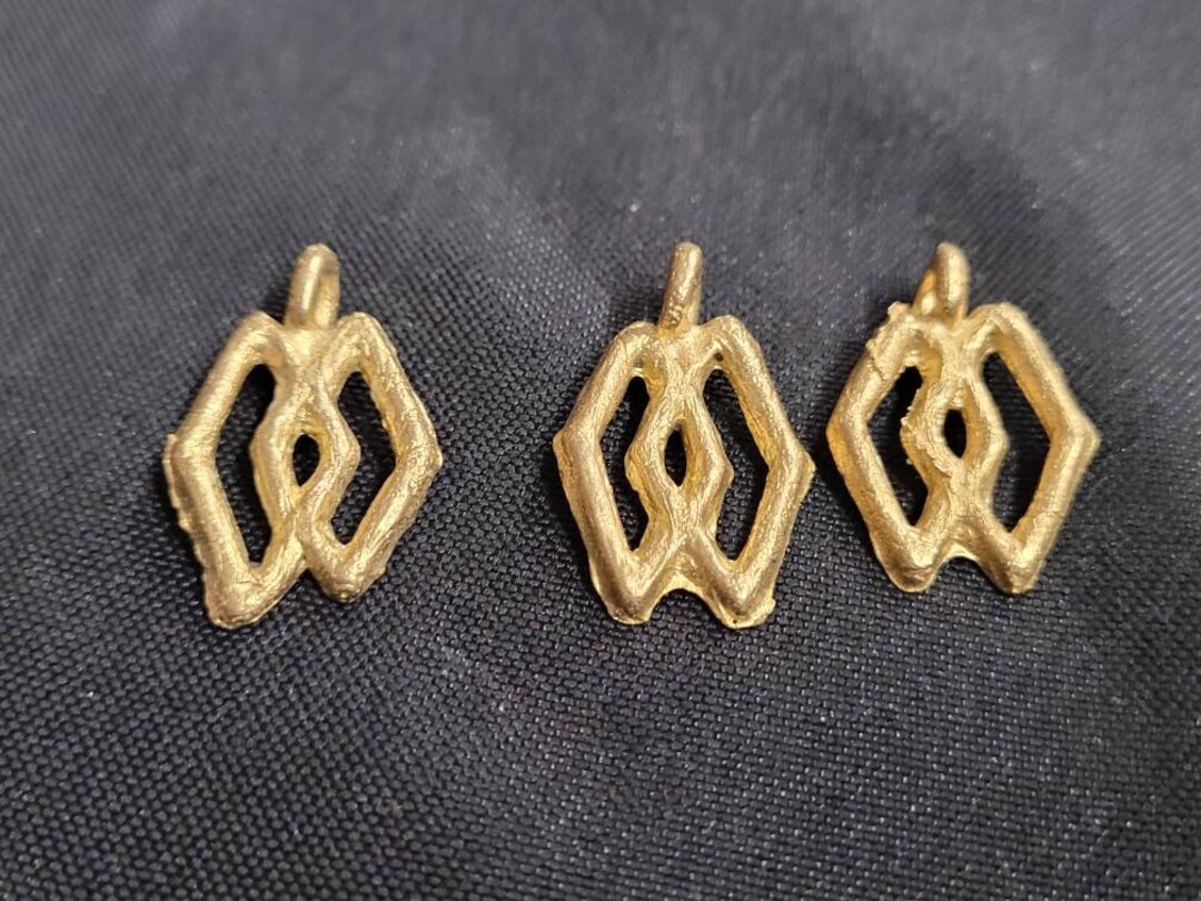 3 African Brass Charms, Adinkra Symbol, Charms and Pendants for Ethnic ...