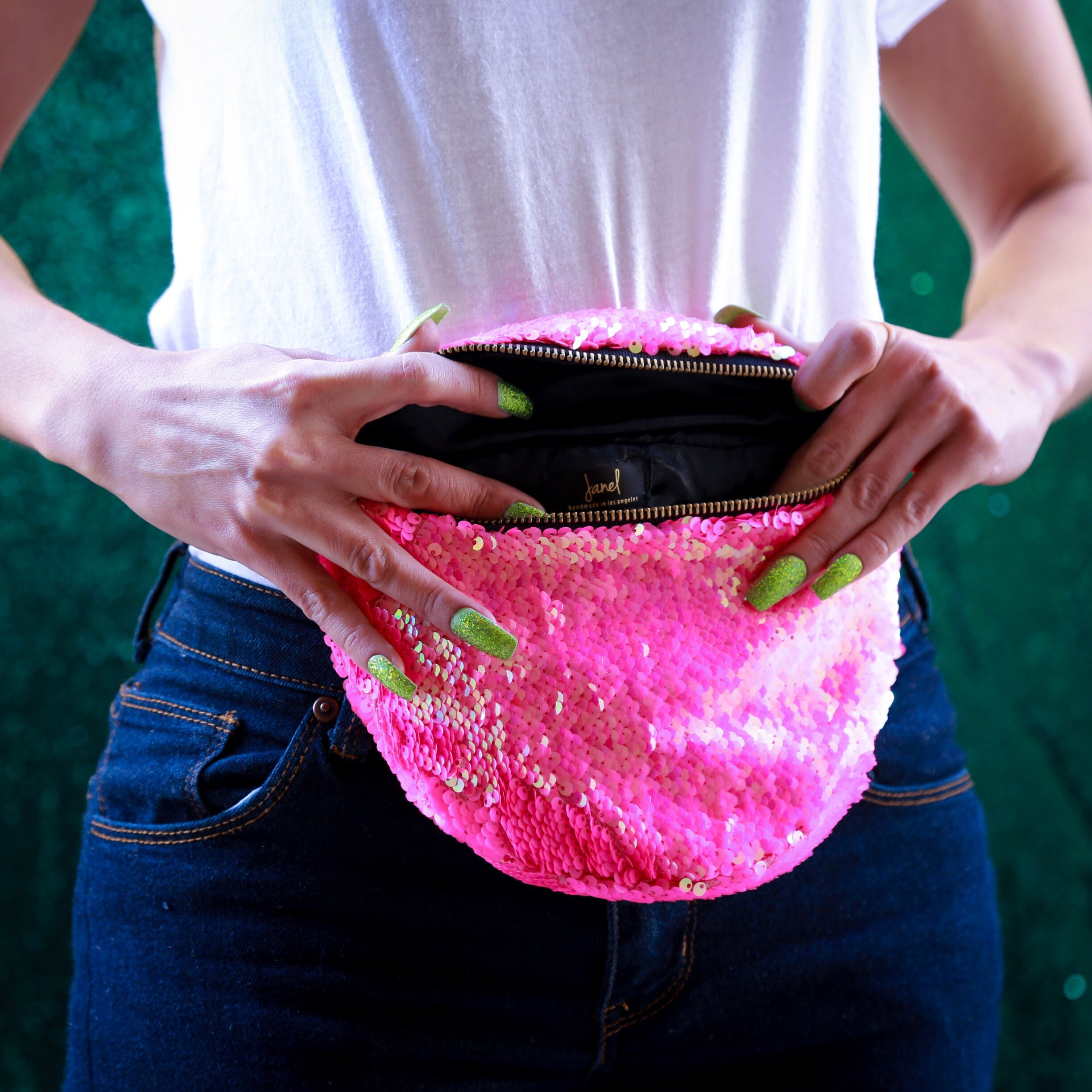 Pink Irridescent Mermaid Moveable Reversible Sequin Fanny Pack Bum ...