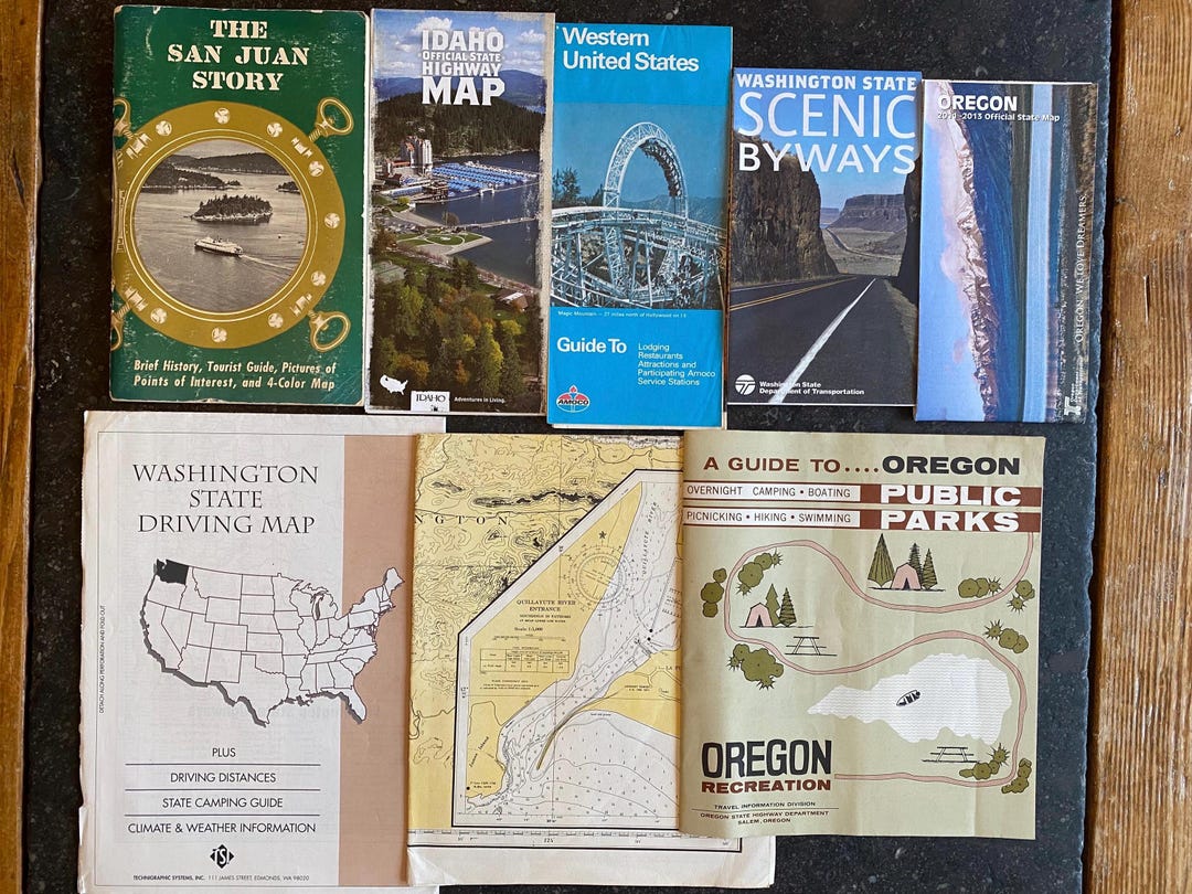 Vintage Road Maps and Tourism Spots of Western US - Etsy