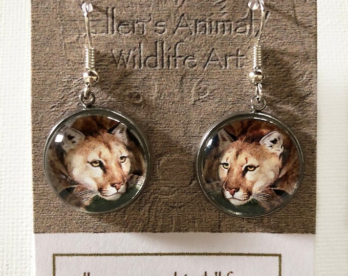 Puma, Mountain Lion, Cougar Earrings, Jewelry, Florida Panther, Wildcat ...