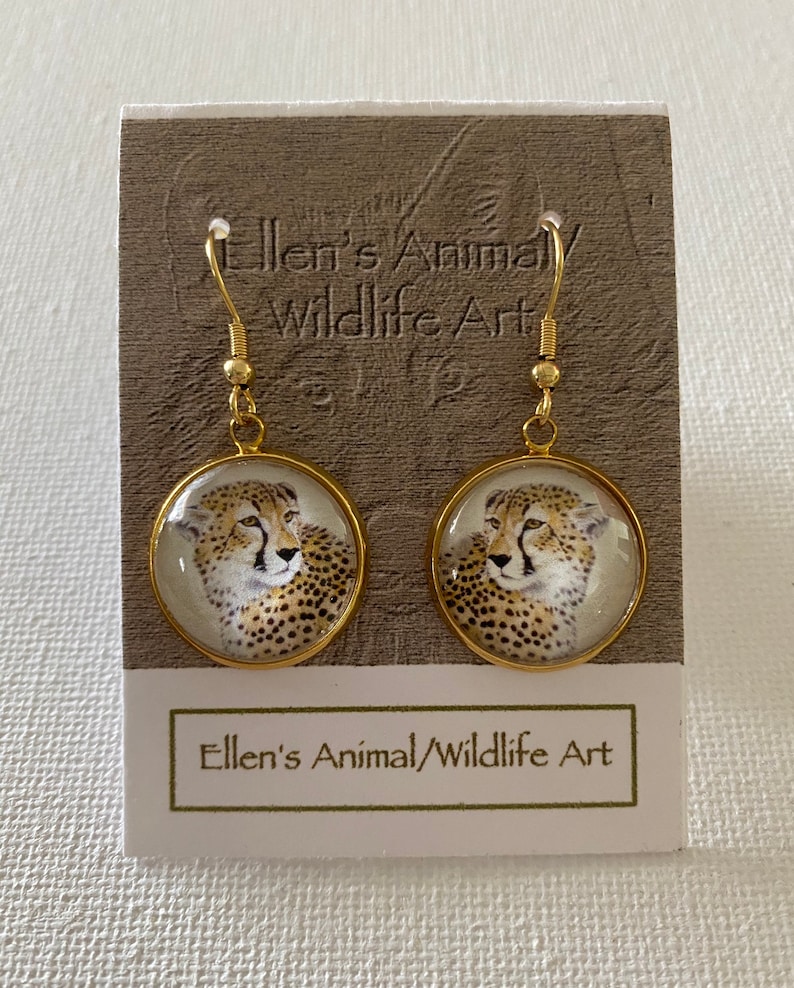 Cheetah Earrings Cheetah Jewelry Wildlife Jewelry Wildlife - Etsy