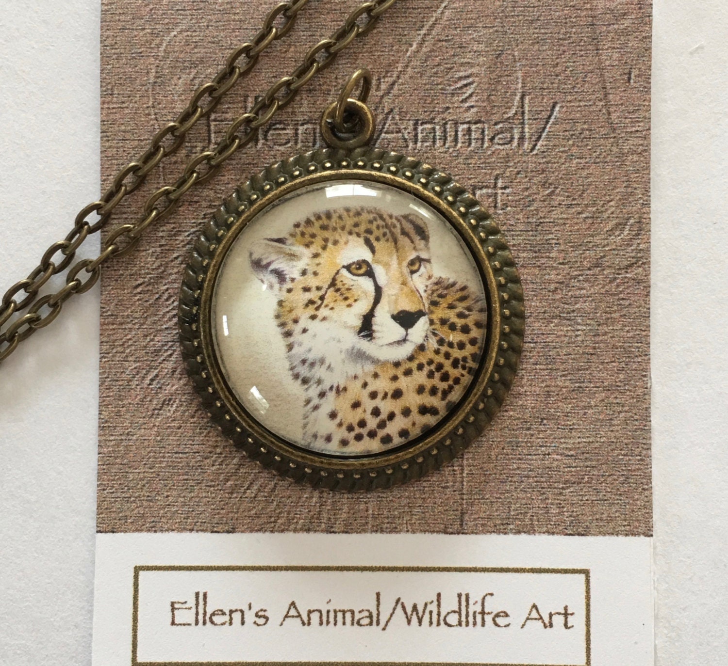 Cheetah Pendantcheetah Necklace Cheetah Jewelry Cheetah - Etsy