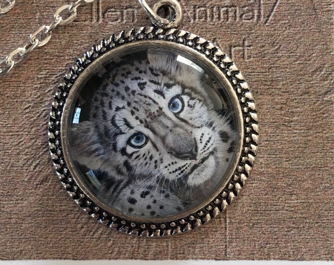 Snow Leopard Pendant, Snow Leopard cub, Jewelry, Big Cat, Snow Leopard ...