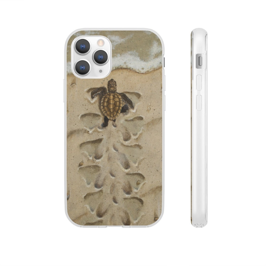 Sea Turtle Tracks Flexi Phone Case, Clear TPU Shell - Etsy