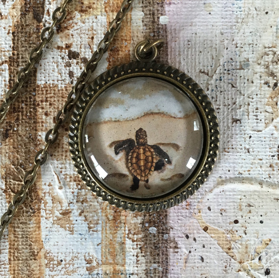 Baby sea turtle pendant turtle necklace turtle ocean | Etsy