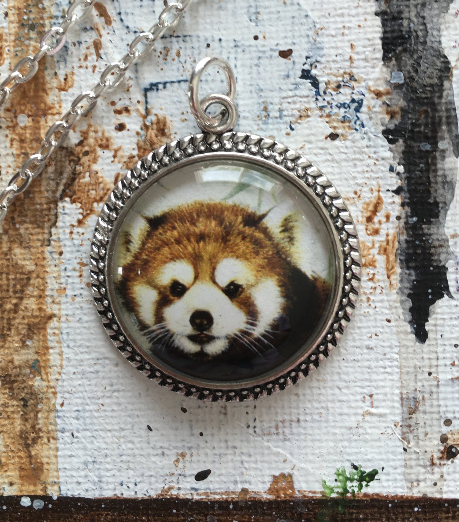 Red Panda Pendant Red Panda Necklace Red Panda Art - Etsy