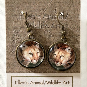 Puma, Mountain Lion, Cougar Earrings, Jewelry, Florida Panther, Wildcat ...