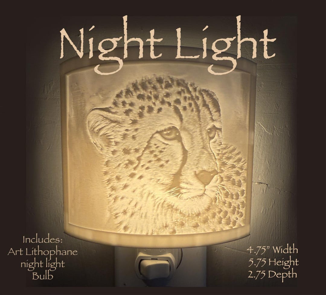 Cheetah, Night Light, Animal, Decor, LED, Lithophane - Etsy
