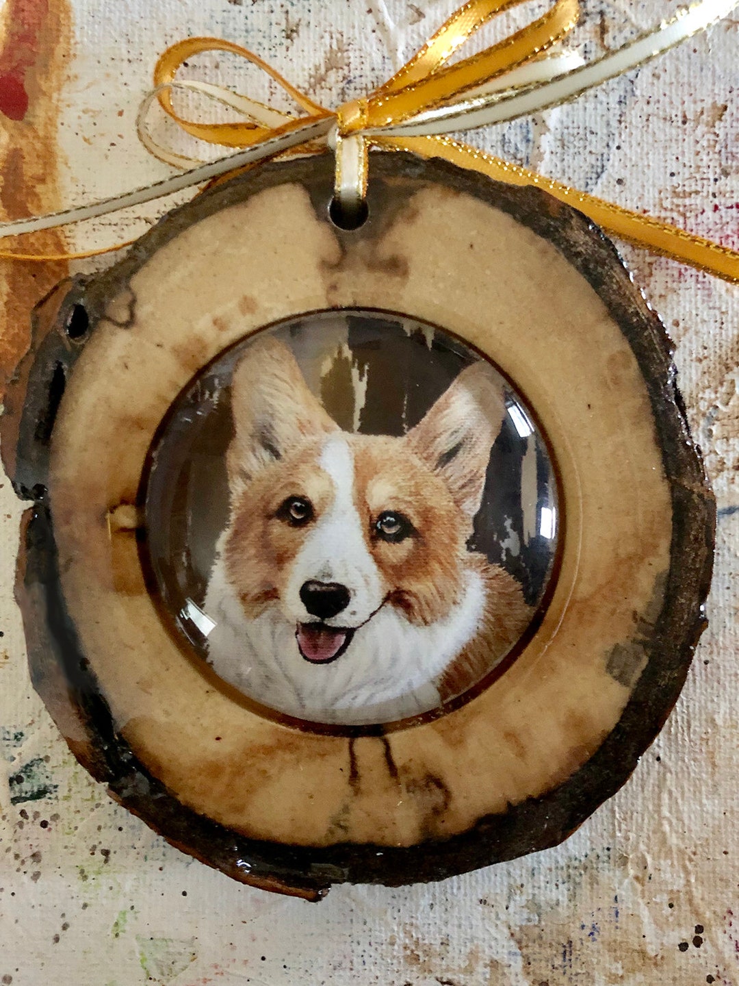 Corgi Ornament, Pembroke Corgi, Welsh Cardigan Corgi, Wood, Glass ...