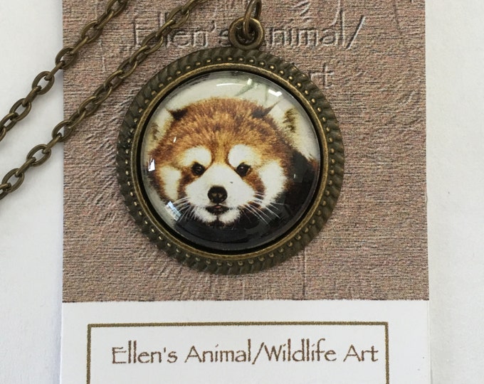 Red Panda Pendant Red Panda Necklace Red Panda Art | Etsy