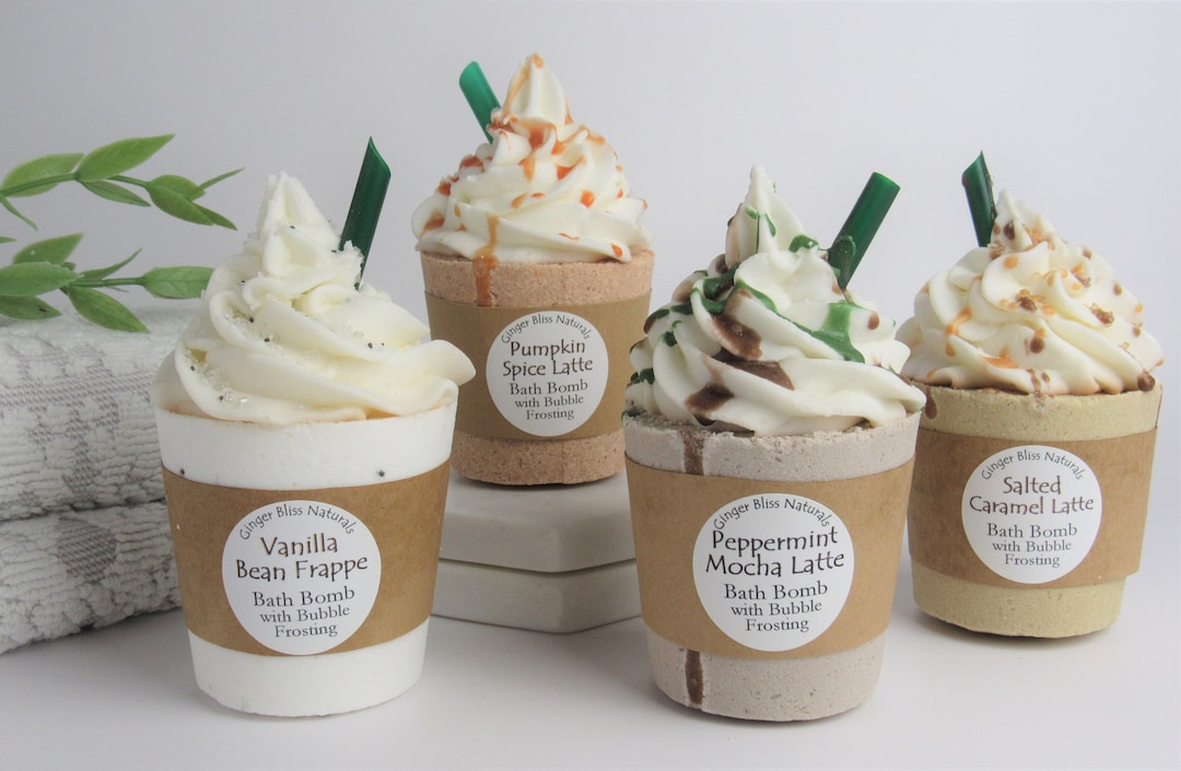 Coffee Drink Bath Bomb- Latte and Frappe Gift Fizzy With Bubble ...