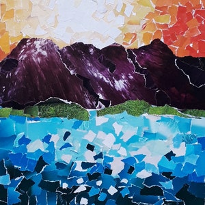 Collage Art, Collage Landscape, Landscape Art, Nature Art, Home Decor ...