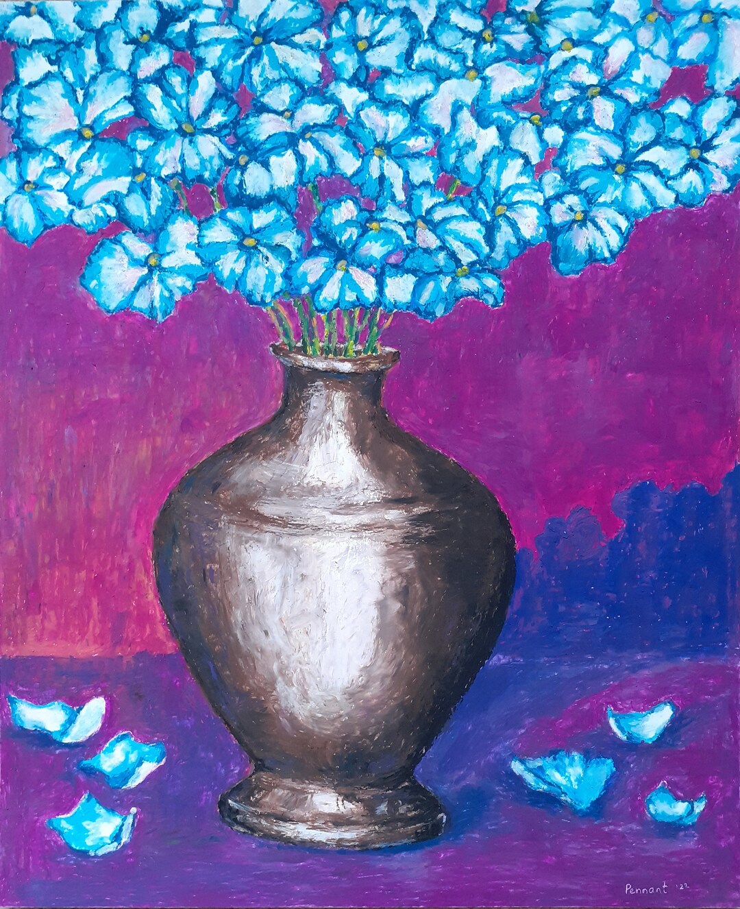 Floral Art, Floral Still Life, Oil Pastel Floral, Floral Oil Pastel ...