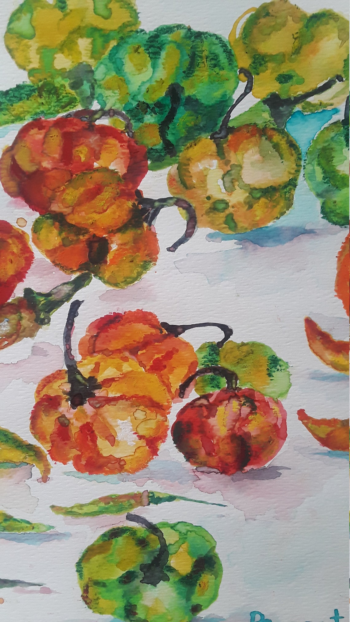Watercolor Peppers, Watercolor Painting, Still Life Peppers, Pepper ...