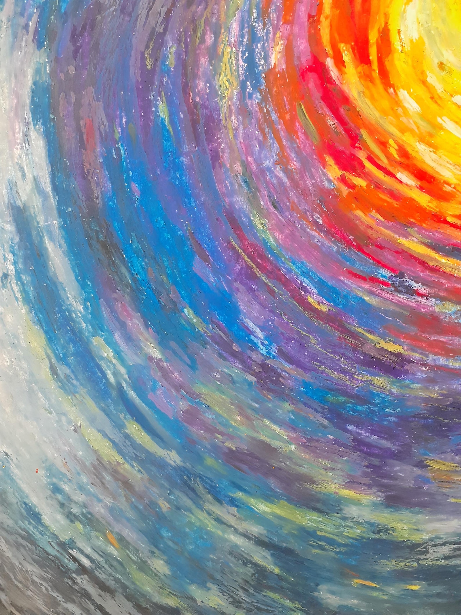 Oil Pastel Abstract, Original Oil Pastel, Colorful Art, Colorful Oil ...