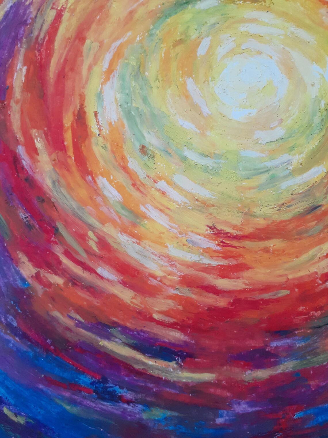 Oil Pastel Abstract, Original Oil Pastel, Colorful Art, Colorful Oil ...