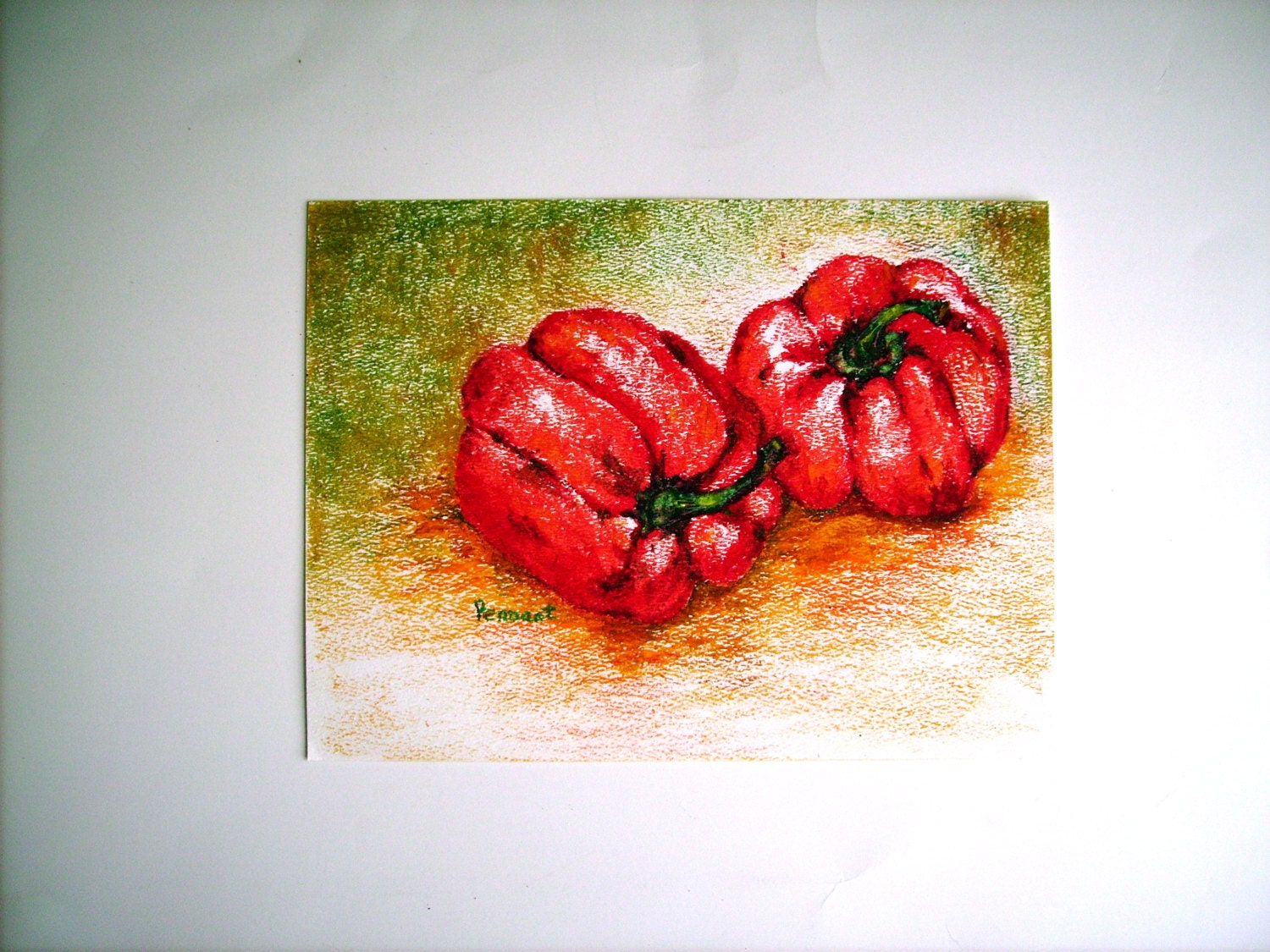 Pepper Drawing, Pepper Art, Red Peppers, Bell Pepper Drawing, Kitchen ...