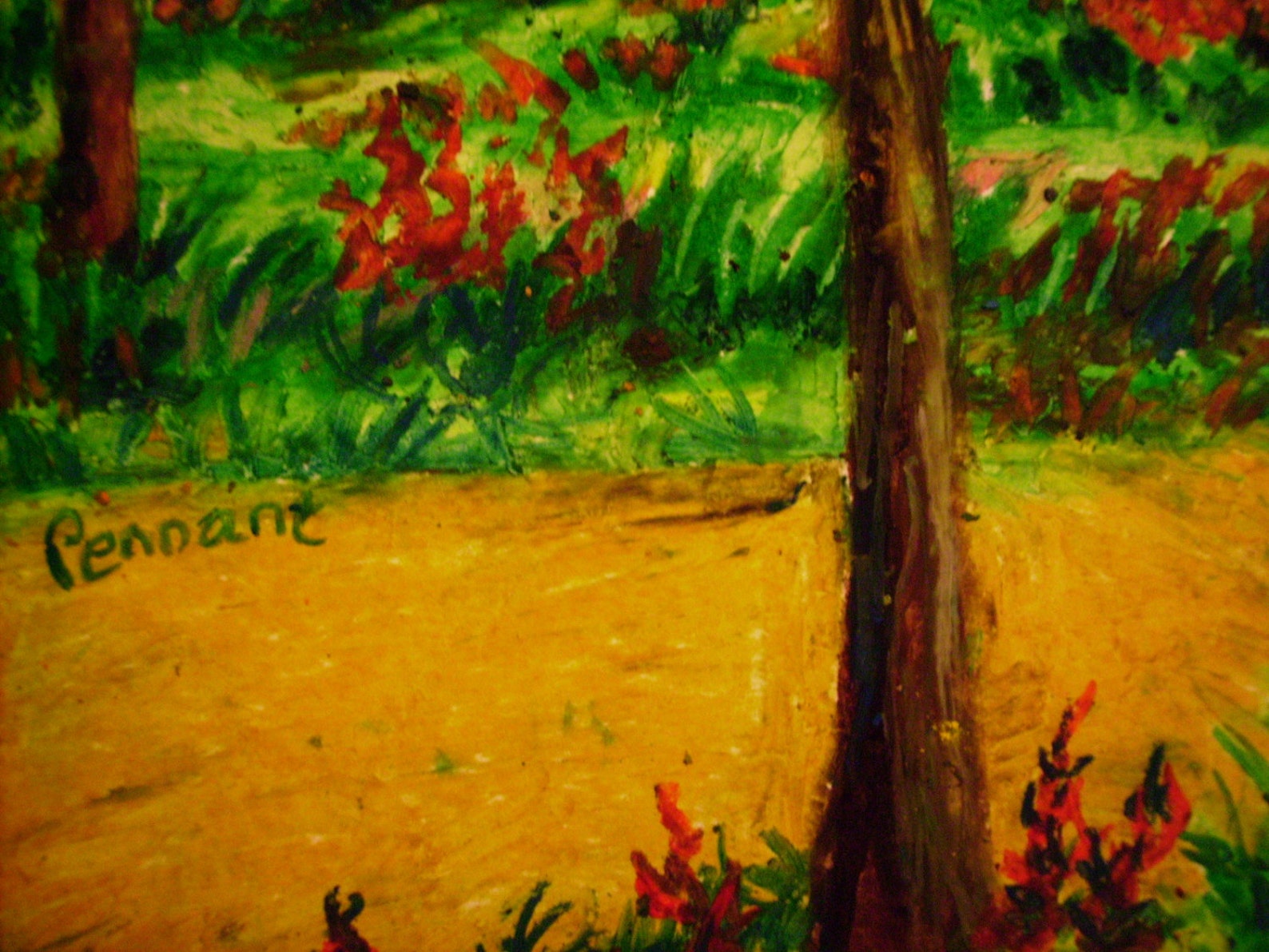 Oil Pastel Landscape Drawing, Original 14x17 on Bristol Board, Wall Art ...