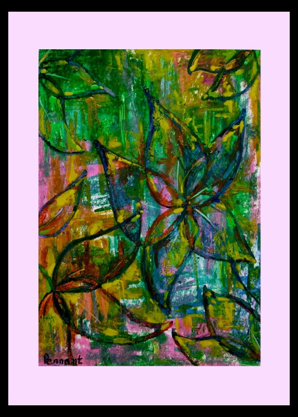Abstract Flower Art, Small Oil Pastel Drawing, Wall Art, Nature Art ... Abstract Flower Art, Small Oil Pastel Drawing, Wall Art, Nature Art ...
