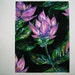 Pink Curcuma Lily, Small Oil Pastel Flower Drawing, Pink Flower, Wall ...