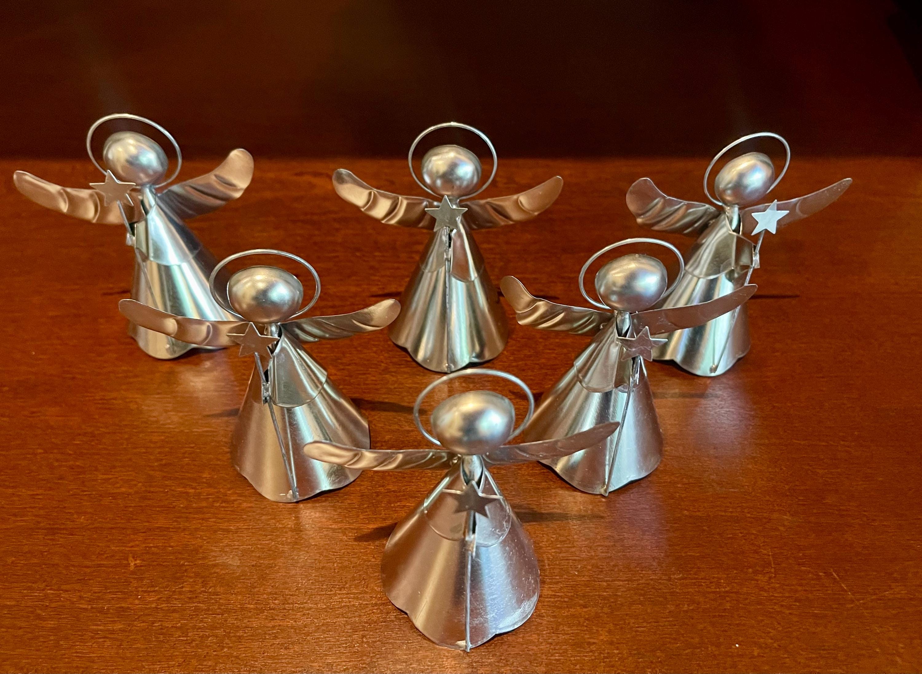 Handcrafted Tin Angel Christmas Ornaments - Set of Six - Etsy