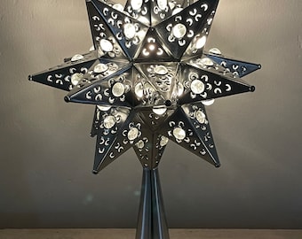 Tin Punched Handmade Star Tree Topper Handmade Brown With - Etsy