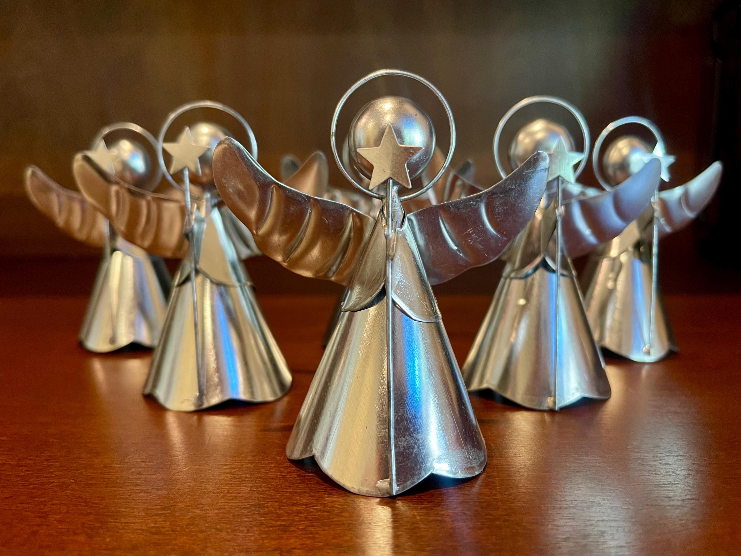 Handcrafted Tin Angel Christmas Ornaments - Set of Six - Etsy